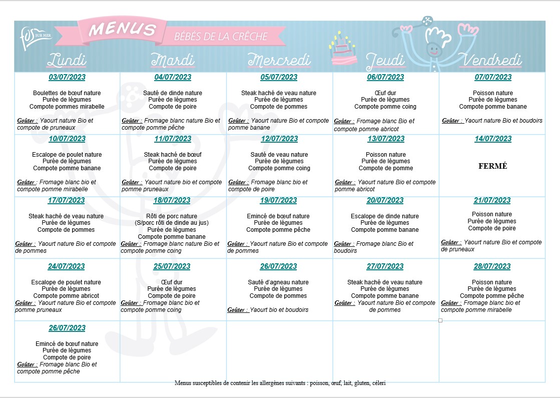 Menus - Fos-sur-Mer