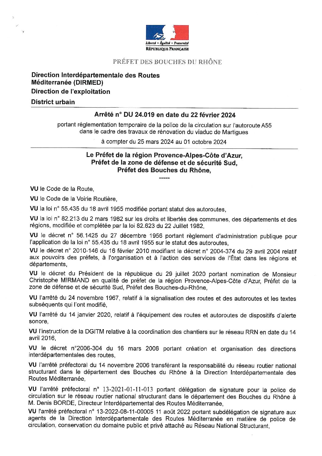 12/03/24 – DU 24.019 réglementation temporaire de la police de la ...